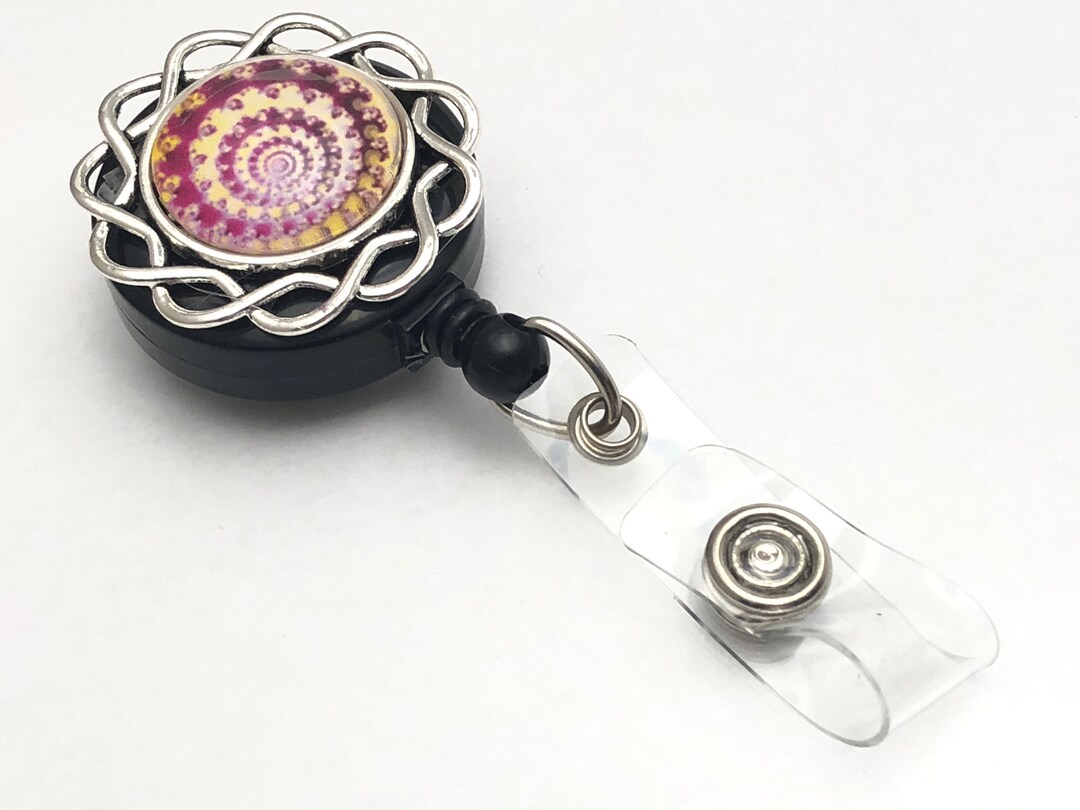Pink Swirl Retractable Badge Reel for Name Tag, Coworker Gift, or Clip ...