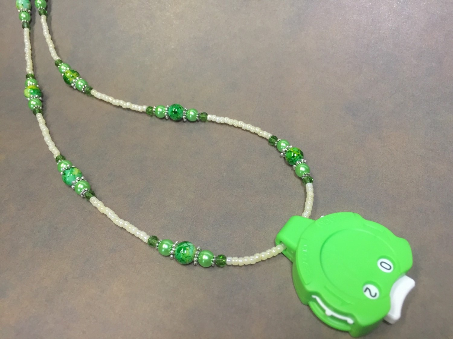 Beaded Row Counter Necklace Knitting or Crochet Gift Green | Etsy