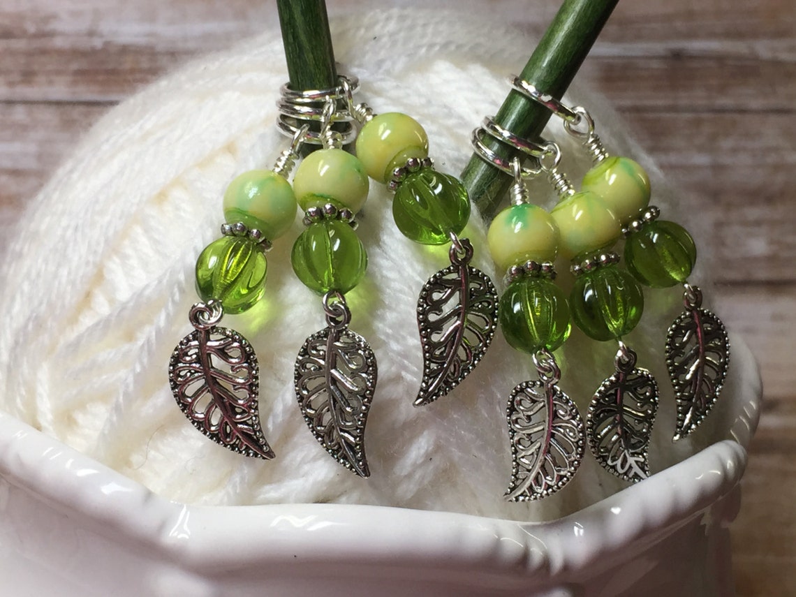 Leaf Stitch Markers for Knitting or Crochet, Gifts for Knitter ...