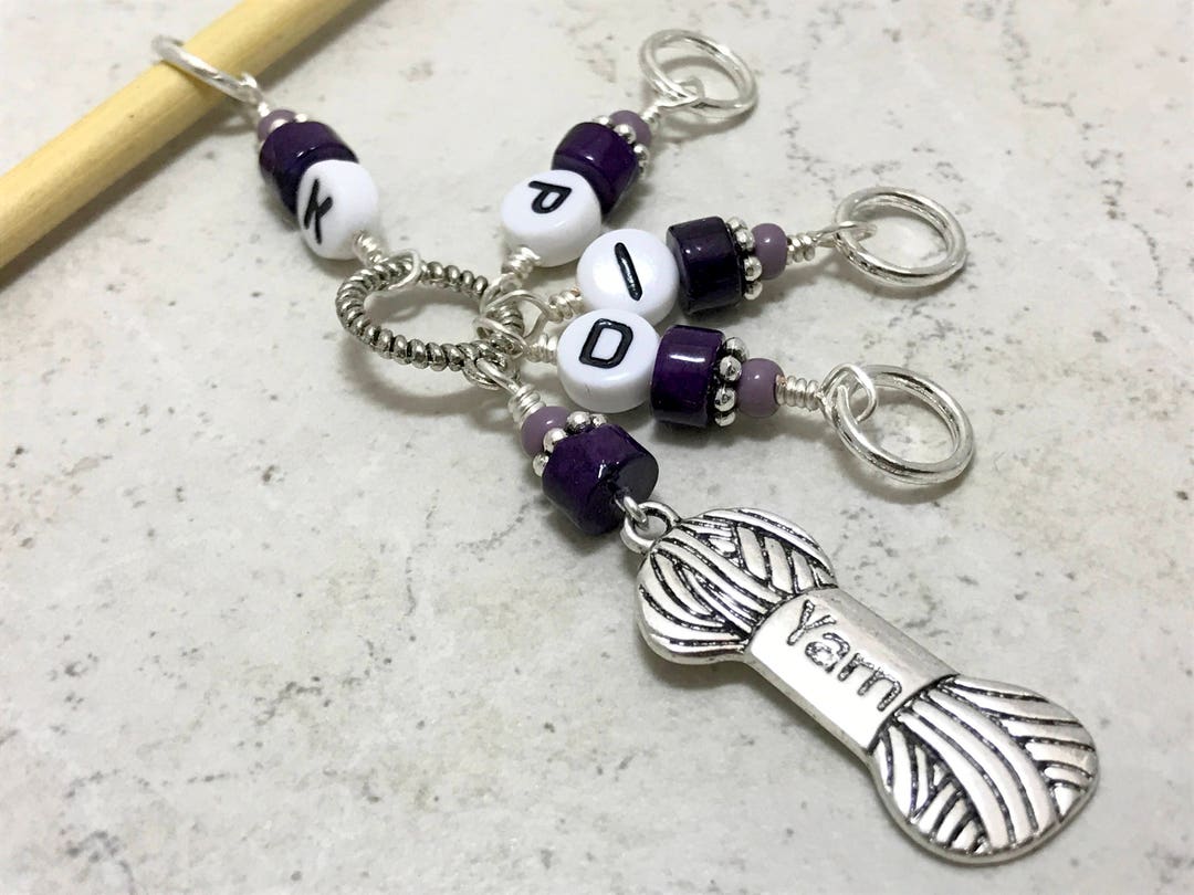 Knitting Row Reminder Stitch Marker Set, Letter Markers, Knitting ...