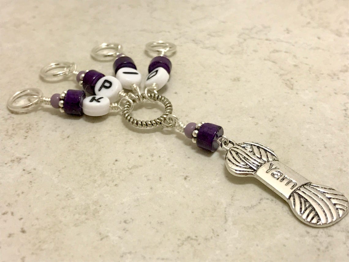 Knitting Row Reminder Stitch Marker Set Letter Markers | Etsy