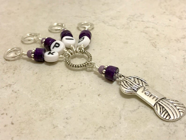 Knitting Row Reminder Stitch Marker Set Letter Markers - Etsy