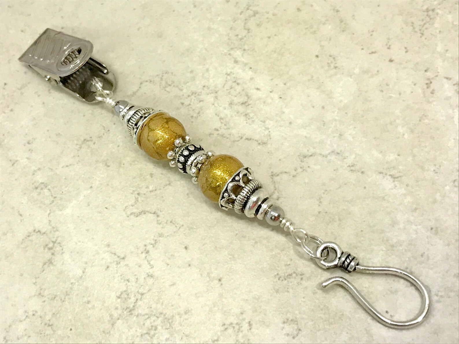 Clip on Gold Portuguese Knitting Pin for Holding Yarn Gift - Etsy