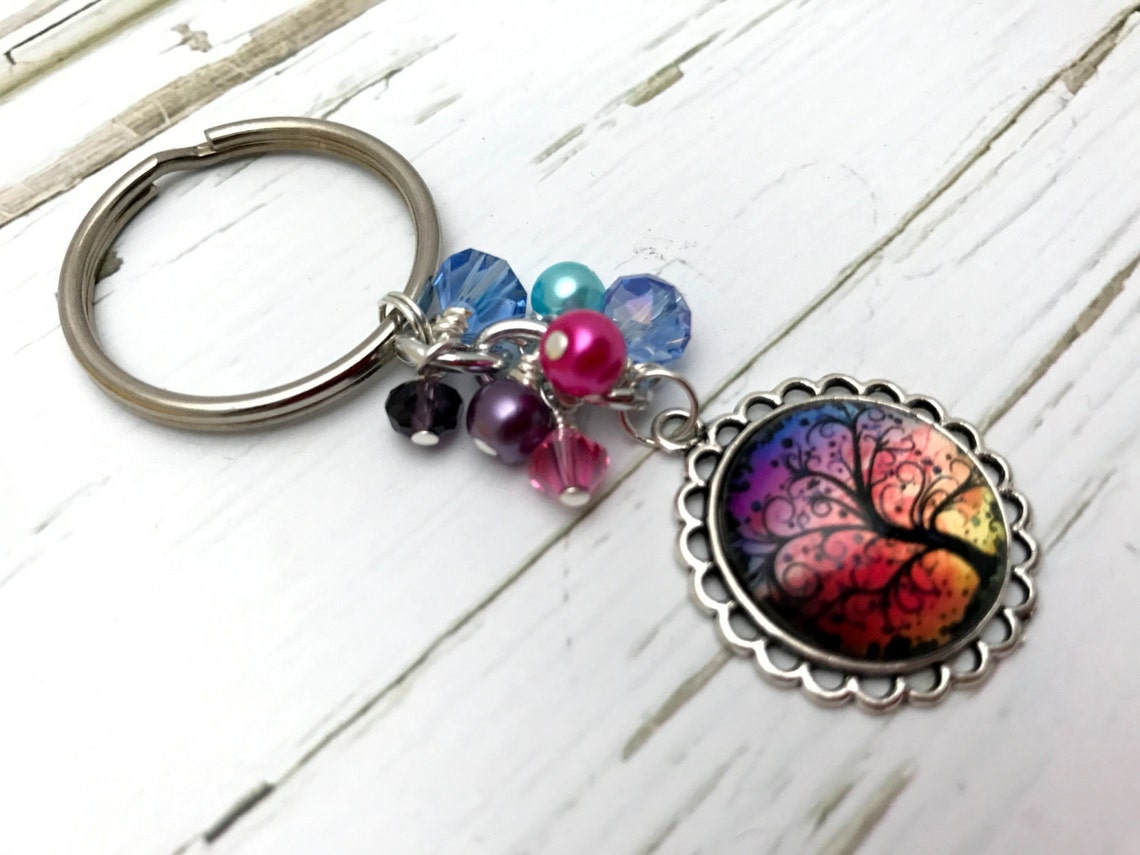 Leafless Tree Keychain Beaded Key Chains for Women Key - Etsy