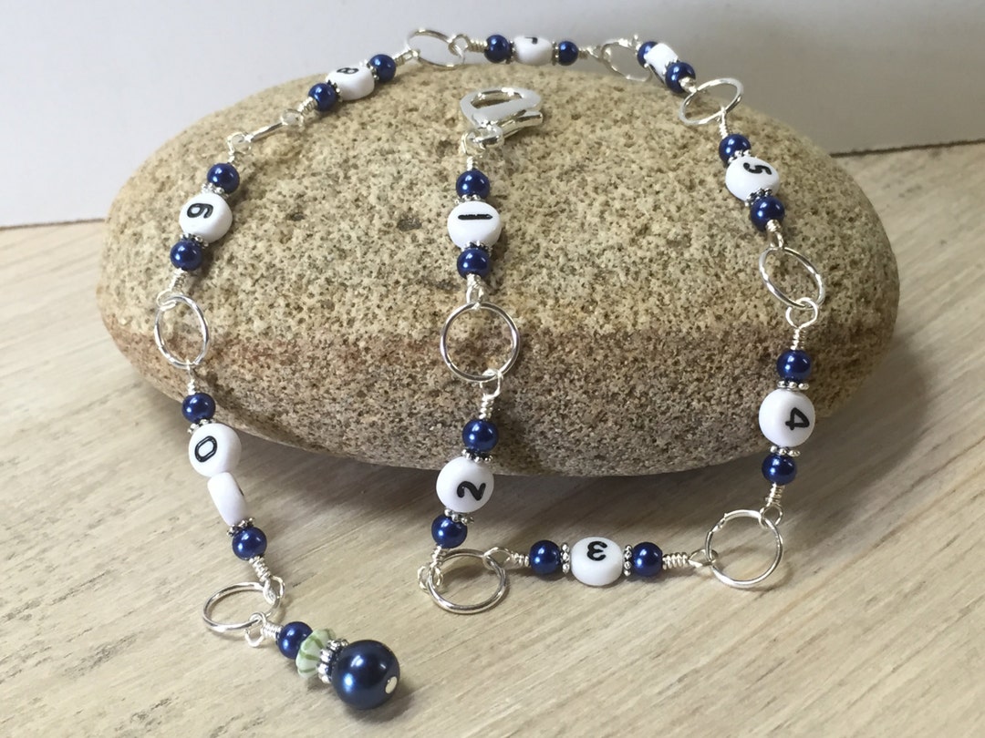 Beaded Knitting Row Counter: Numbered Stitch Marker Chain Counter - Etsy