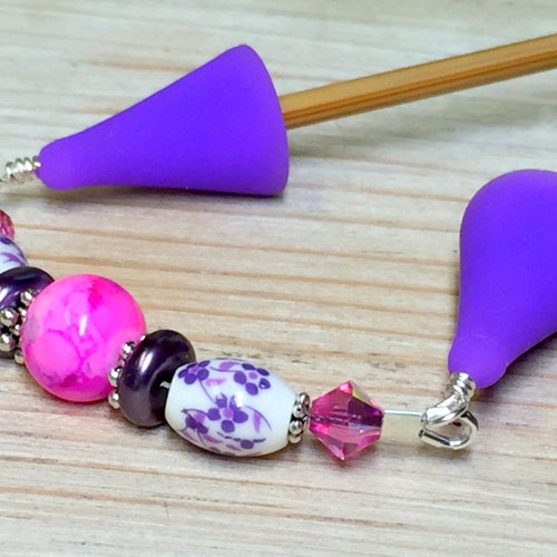 Beaded Knitting Needle Tip Cover for Knitters Stitch Holder - Etsy