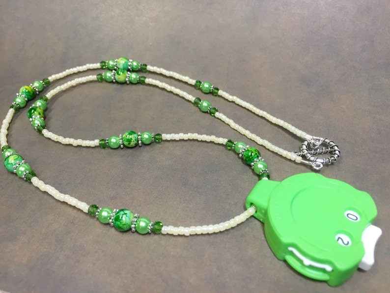 Beaded Row Counter Necklace Knitting or Crochet Gift Green - Etsy