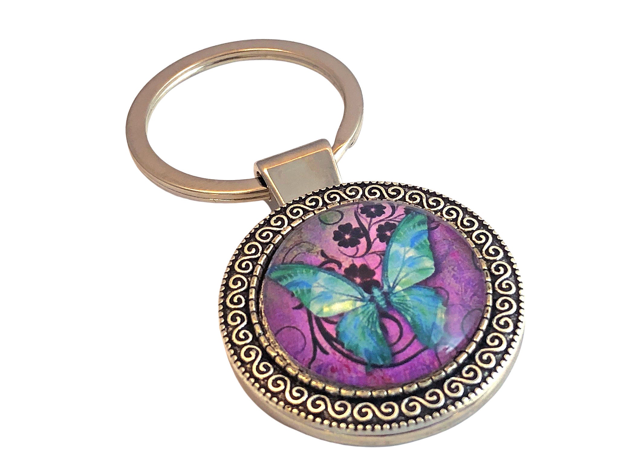 Teal Butterfly Keychain Key Chains for Women Car Key Holder | Etsy