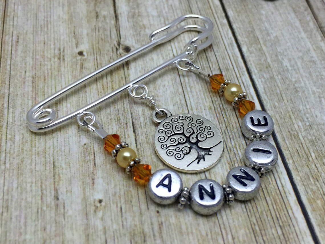 Personalized Name Brooch Shawl Pin ID Name Kilt Pin | Etsy