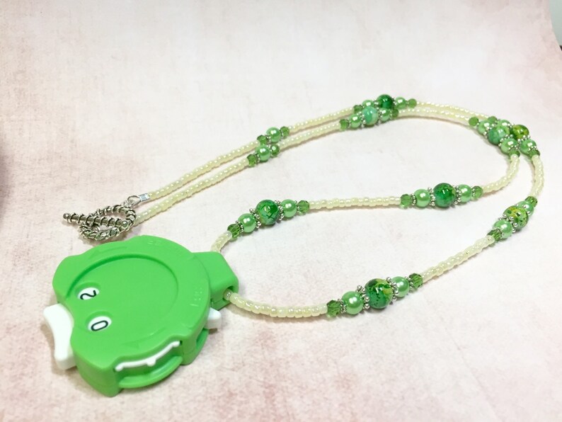 Beaded Row Counter Necklace Knitting or Crochet Gift Green - Etsy
