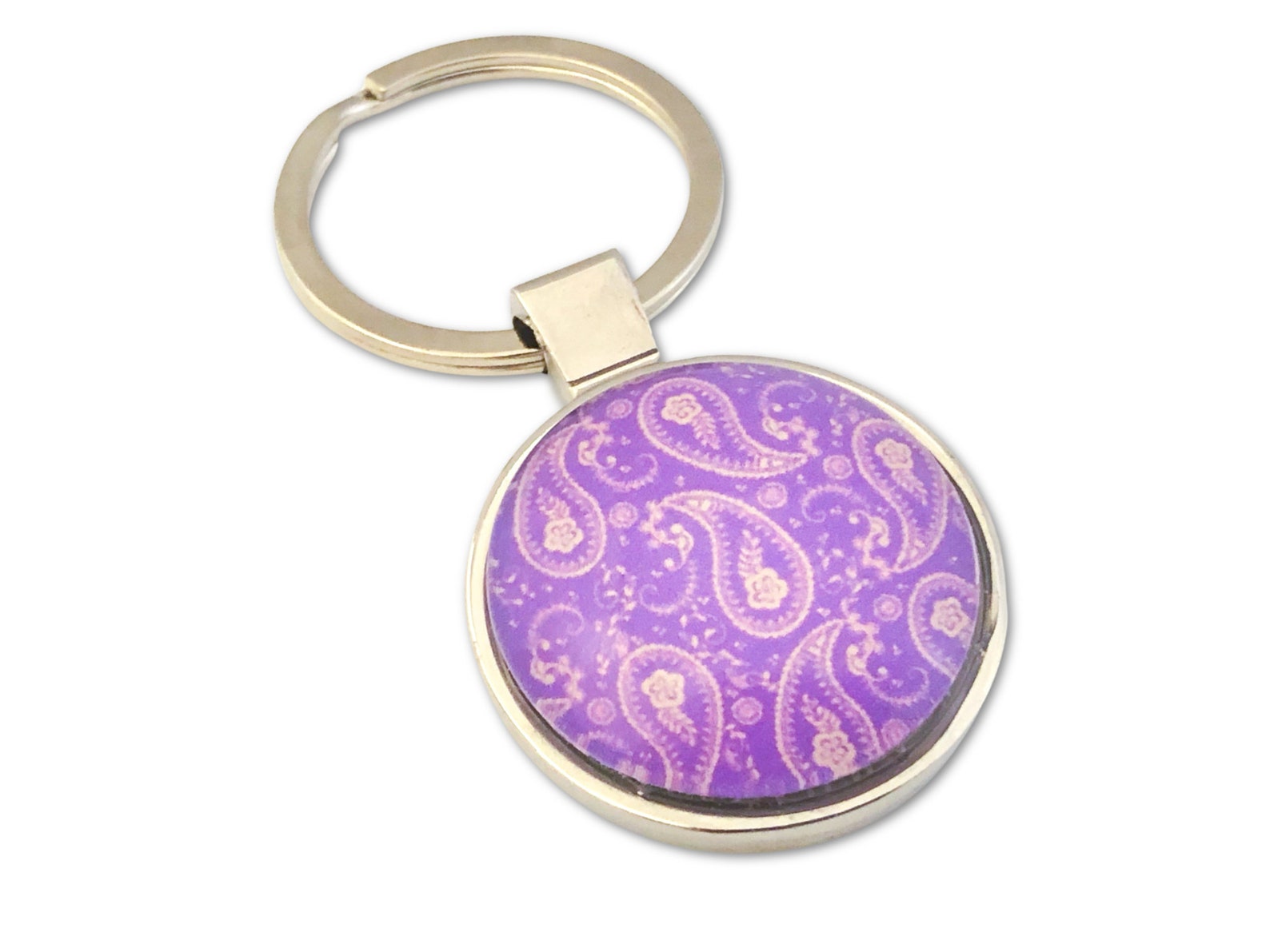 Purple Paisley Keychain for Women Key Chain Birthday Gift | Etsy