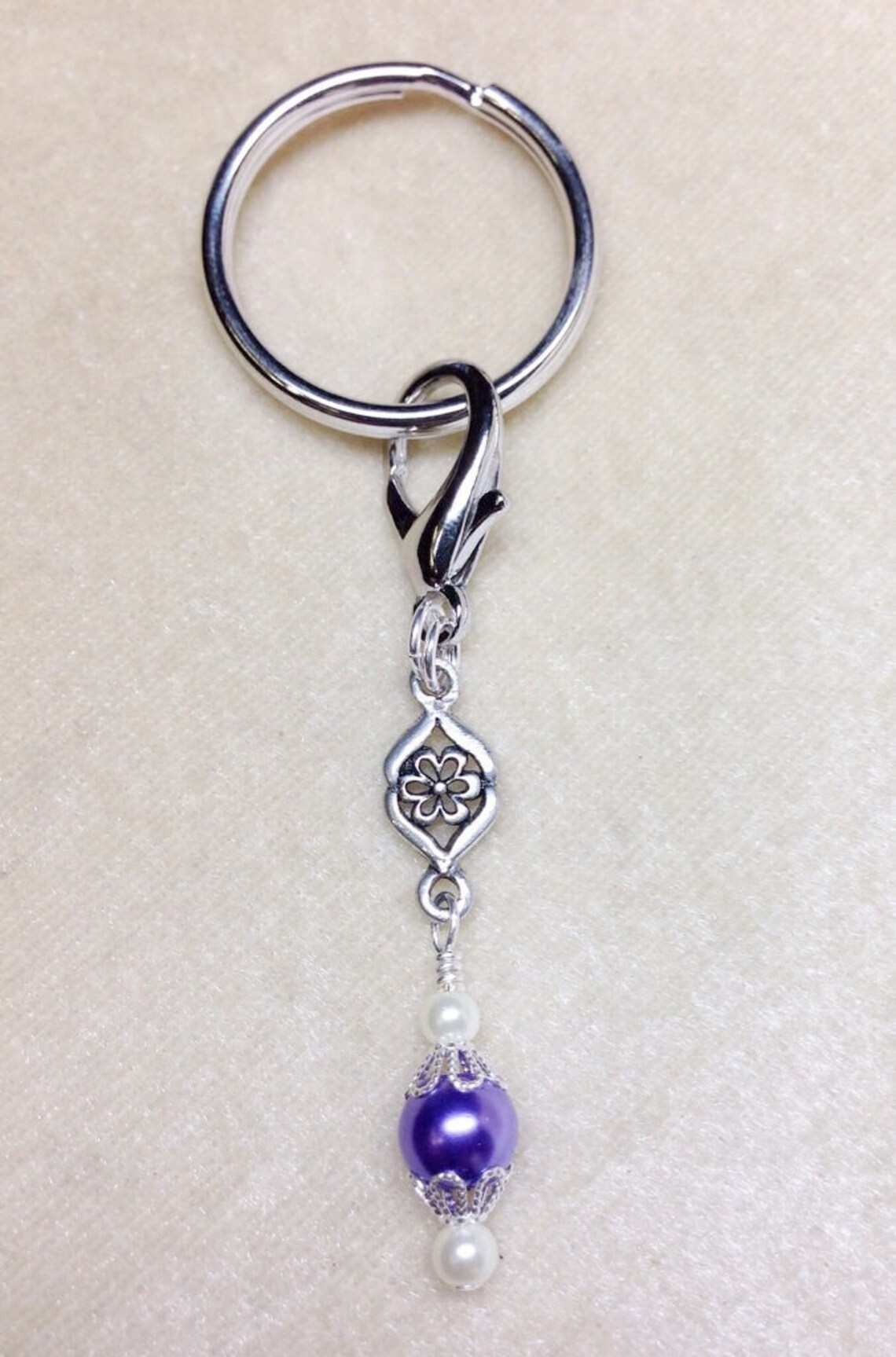 Purple Zipper Pull Charm Key Chain Stitch Marker Purse - Etsy