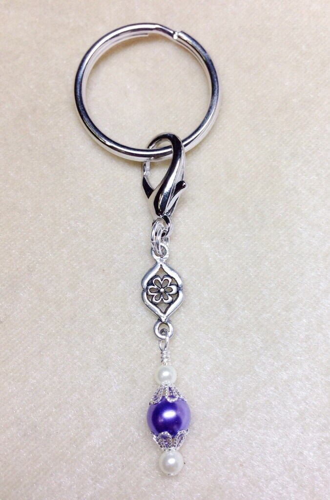 Purple Zipper Pull Charm | Key Chain | Stitch Marker | Purse Charm ...