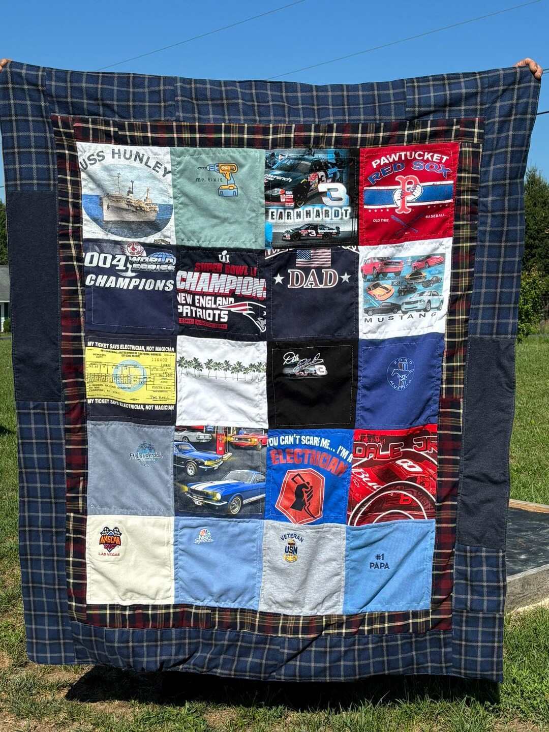 T-shirt Memory Quilt Made From Loved Ones Clothing, Keepsake Memory ...