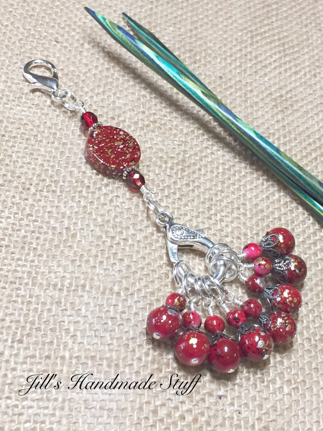 Beaded Snag Free Stitch Markers With Holder: Knitting Progress Keepers - Etsy