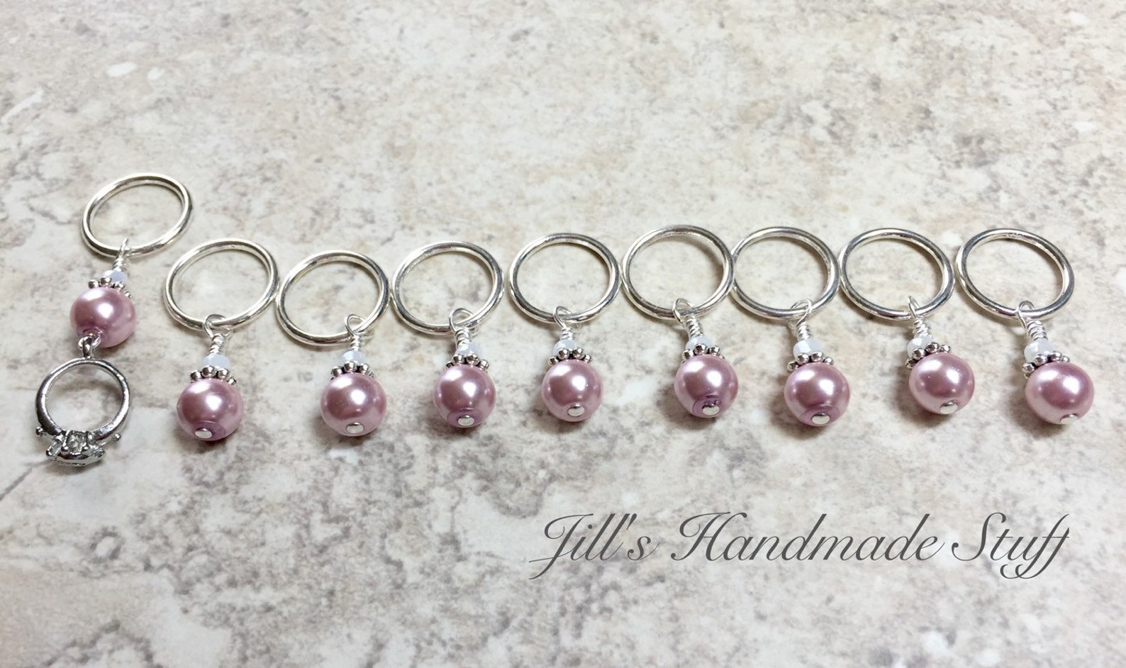 Engagement Ring Stitch Marker Set With Snag Free Rings Gift | Etsy