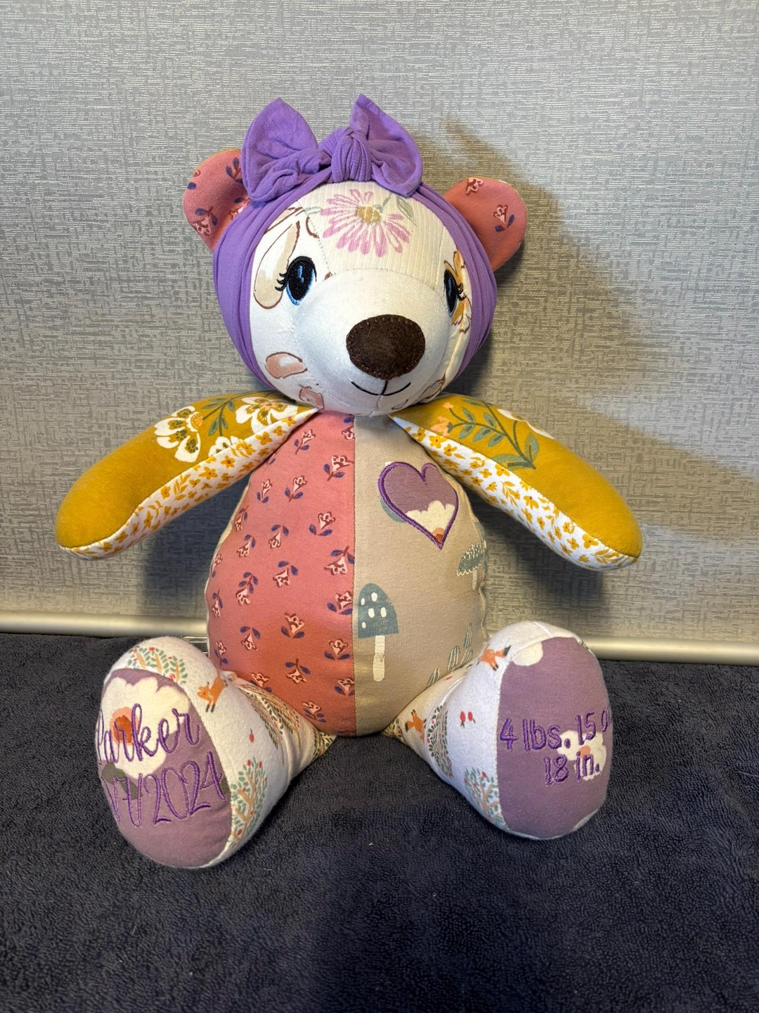 Baby Clothes Keepsake Bear, Memory Bear Made From Your Baby's Clothing ...