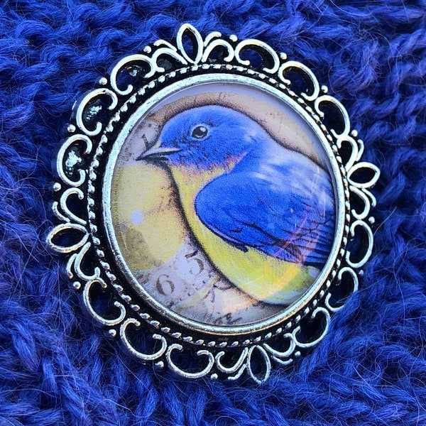 Bluebird Brooch - Etsy