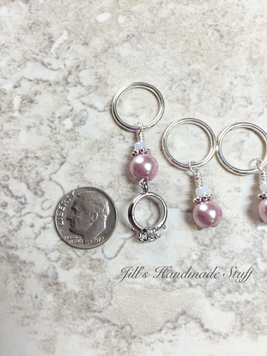 Engagement Ring Stitch Marker Set With Snag Free Rings Gift | Etsy