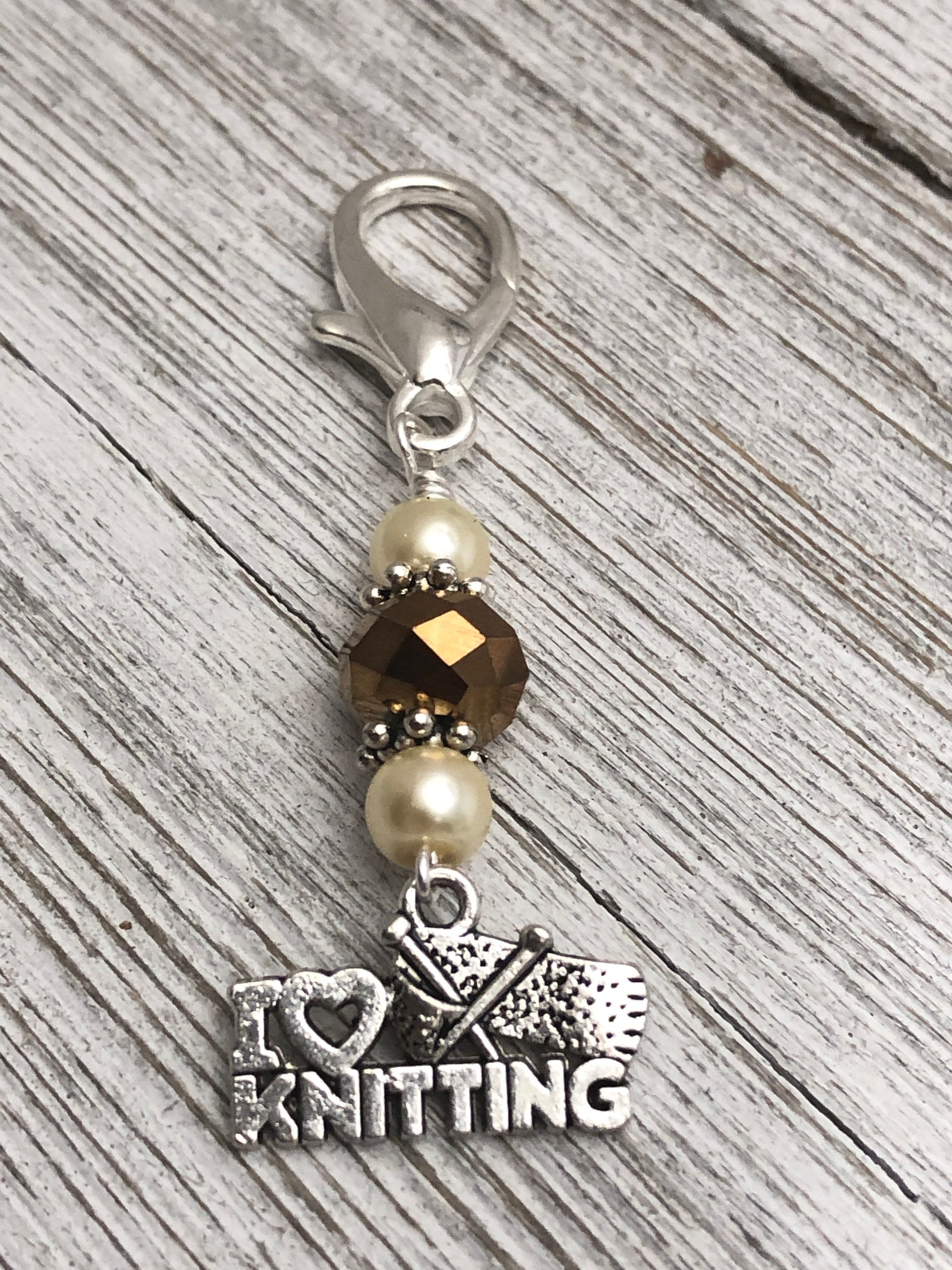 Knitting Zipper Pull Charm for Purse or Keychain Progress - Etsy