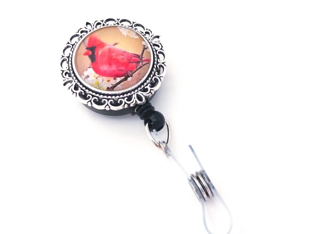 Badge Reel for ID, Cardinal Christmas Gift, Birthday Gift for Coworker ...