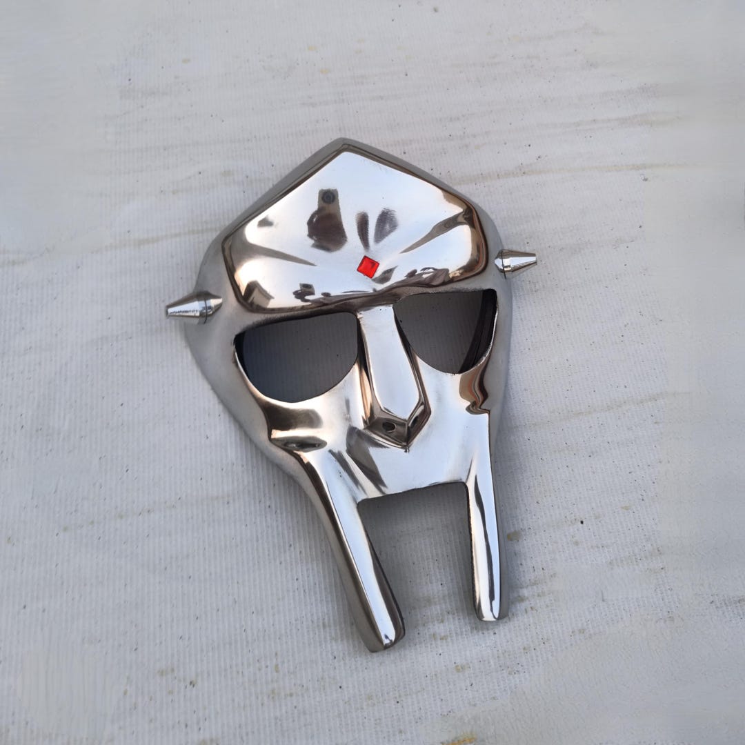 Vintage MF DOOM Metal Mask – Silver & Gold Rapper Face Cosplay Mask ...