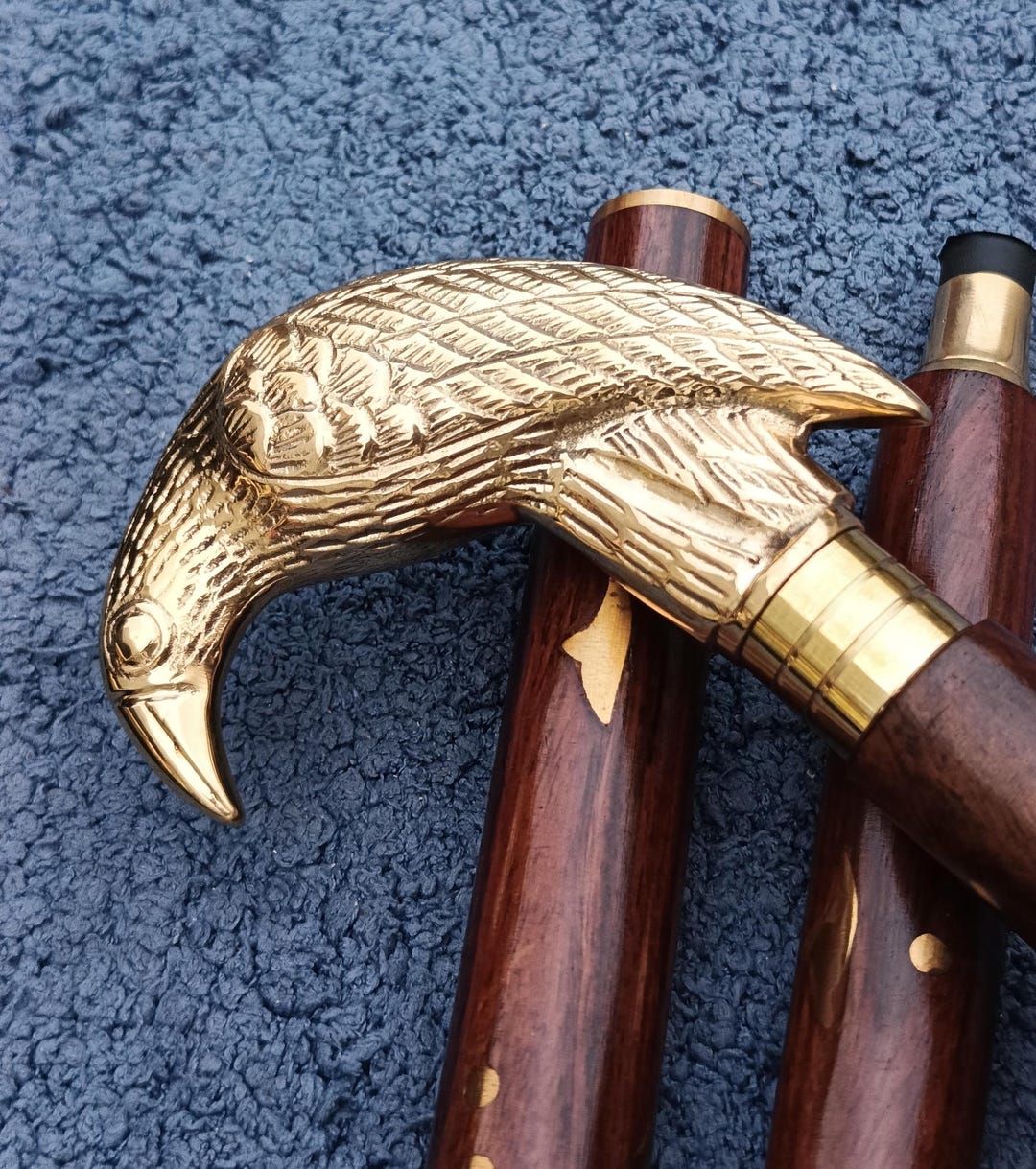 Raven Handle Walking Cane, Wooden Walking Stick Design. - Etsy