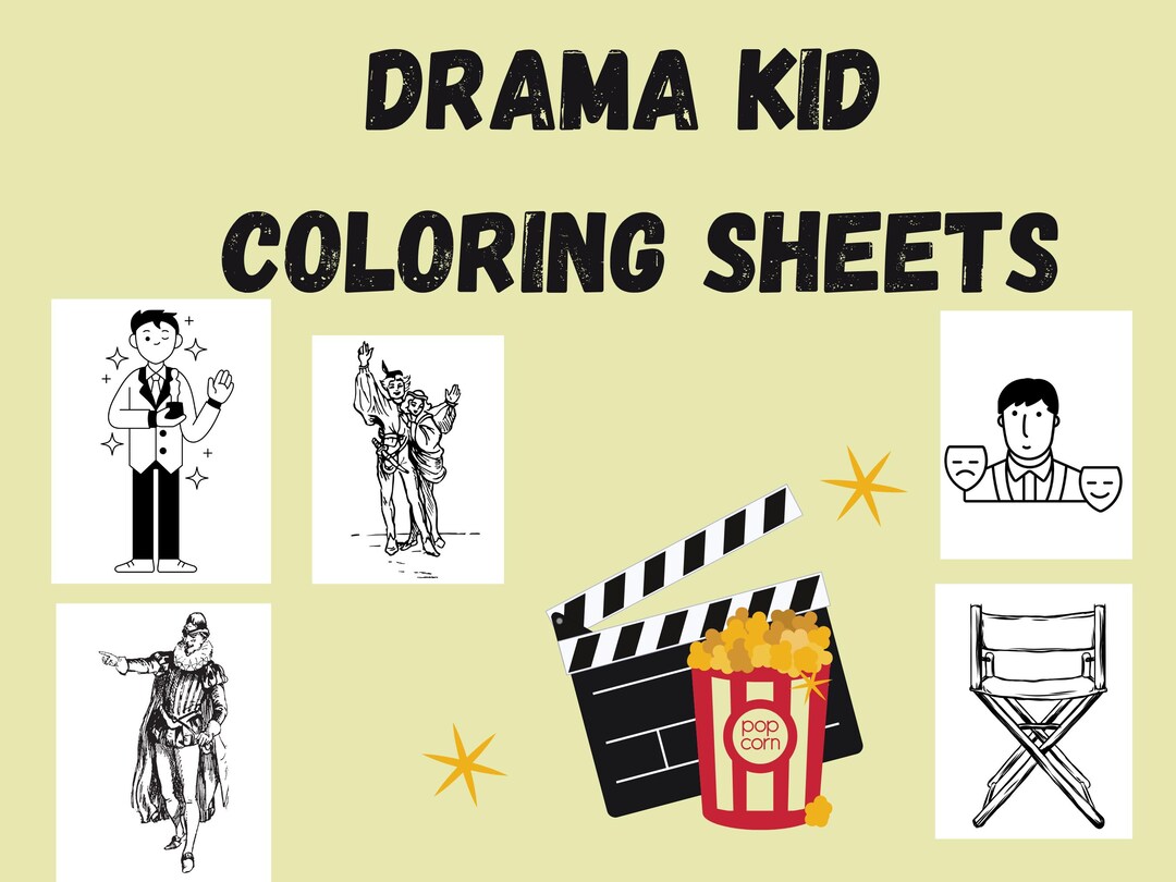 Drama Kid Coloring Pages – Printable Theatre-themed Coloring Sheets - Etsy