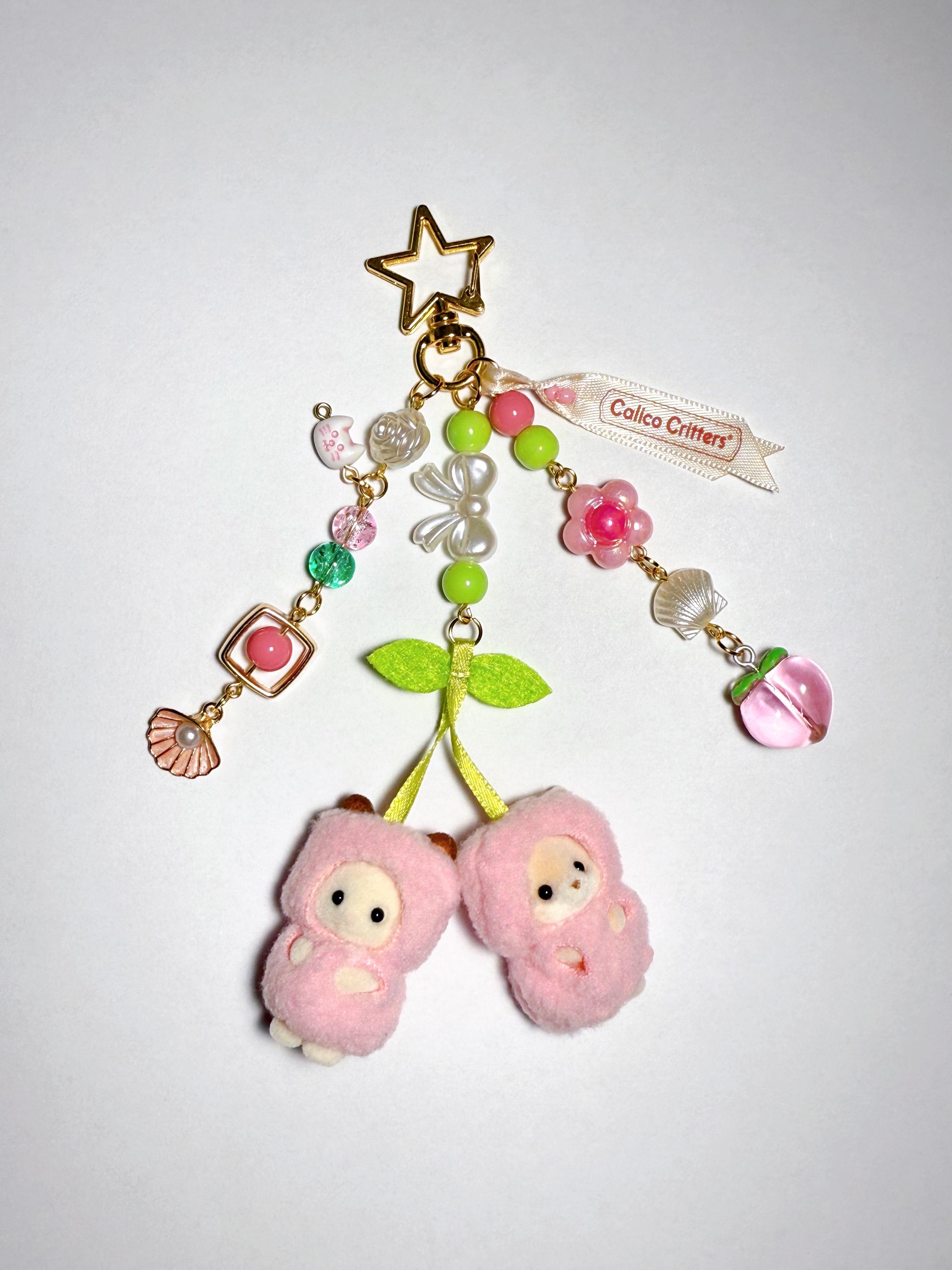 Calico Critters/sylvanian Families Keychain - Fruits Series Beaded Bag ...