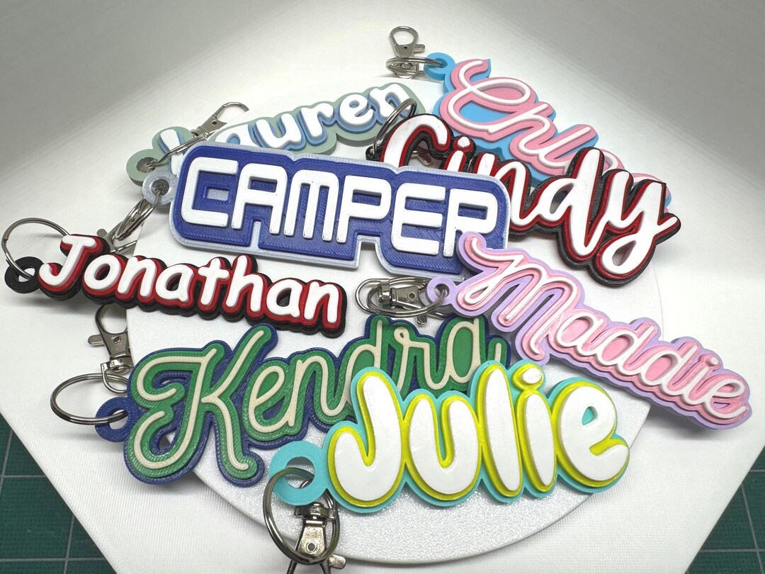 Custom 3D Printed Name Keychain: Personalized Backpack/bag Tag - Etsy