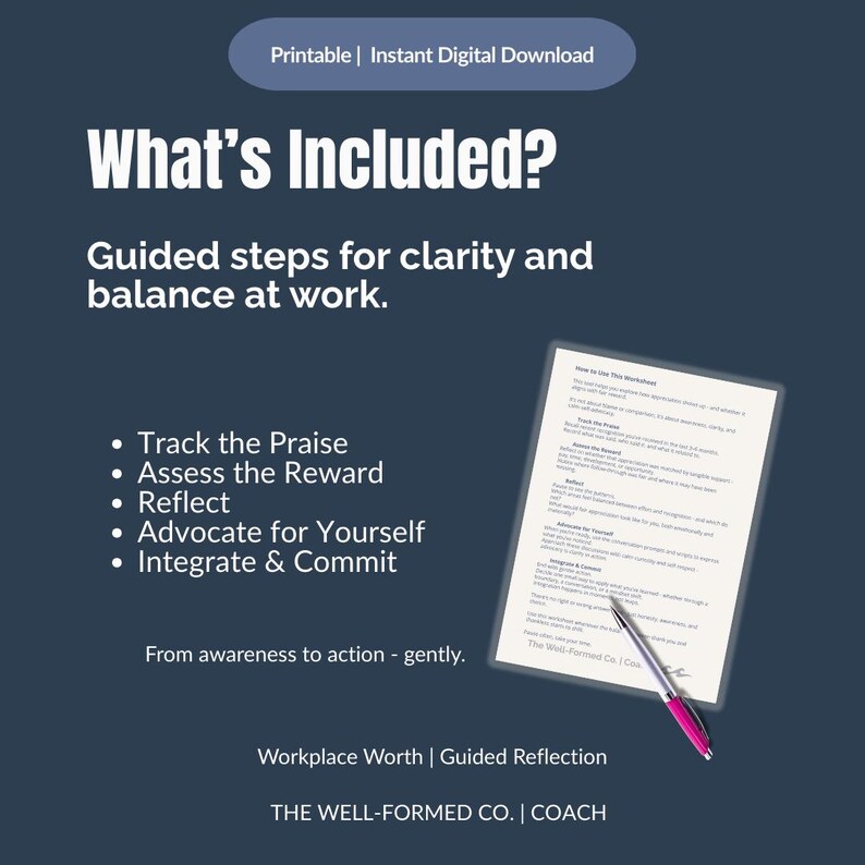 Pay Vs Praise Worksheet – Salary Vs Recognition Self-reflection ...