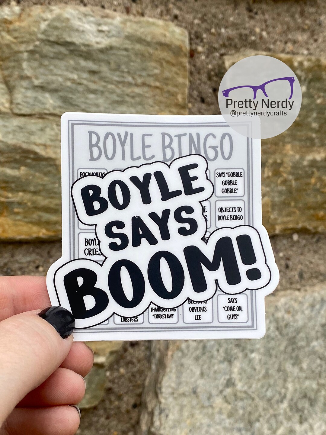 Boyle Says Boom Boyle Bingo Vinyl Sticker, Laptop, Water Bottle Decal ...