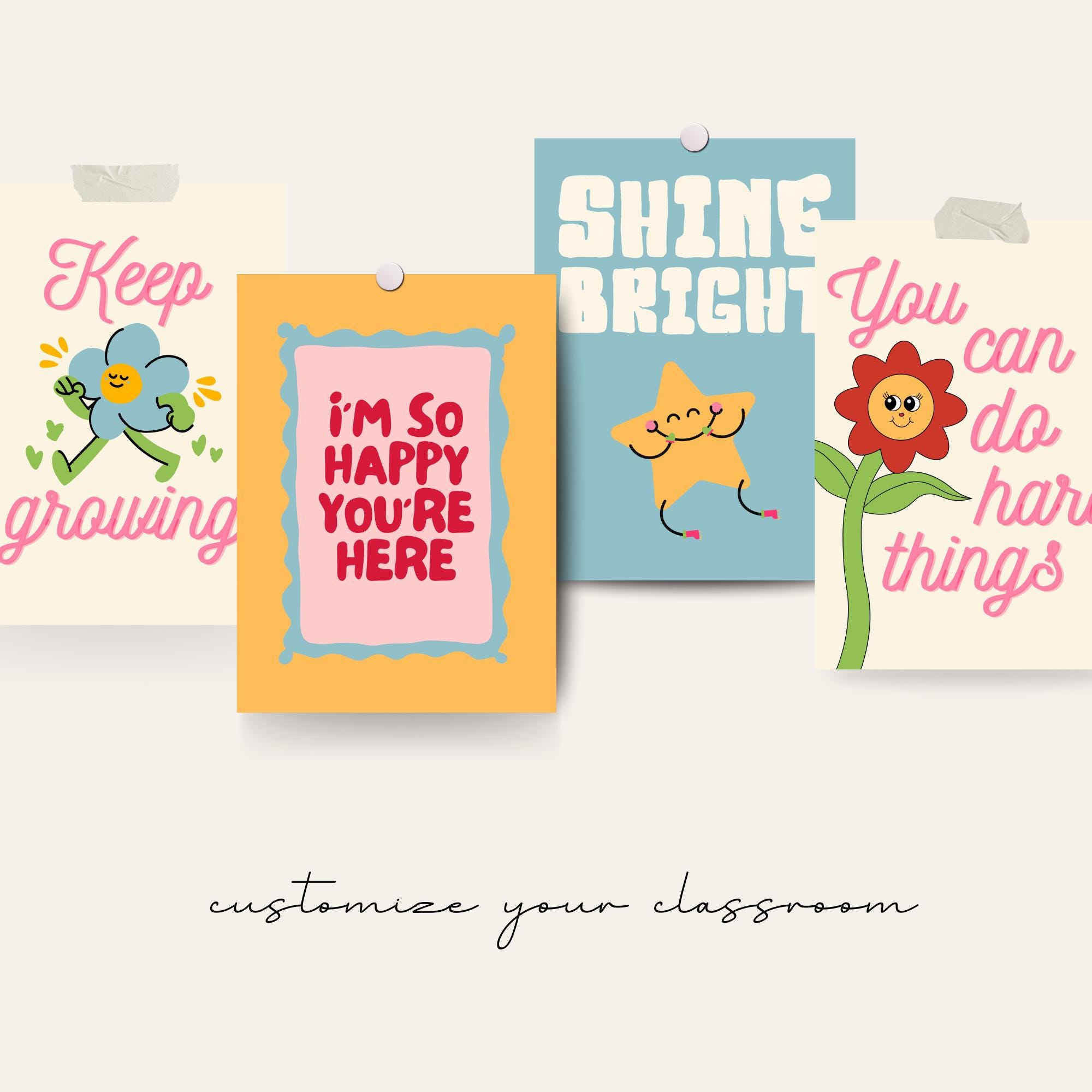 Colorful Classroom Posters, Spring Decor, Trendy School Posters ...