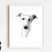 Dog Drawing Print, Whippet Ink Art Print Fine Art Dog Print Whippet ...
