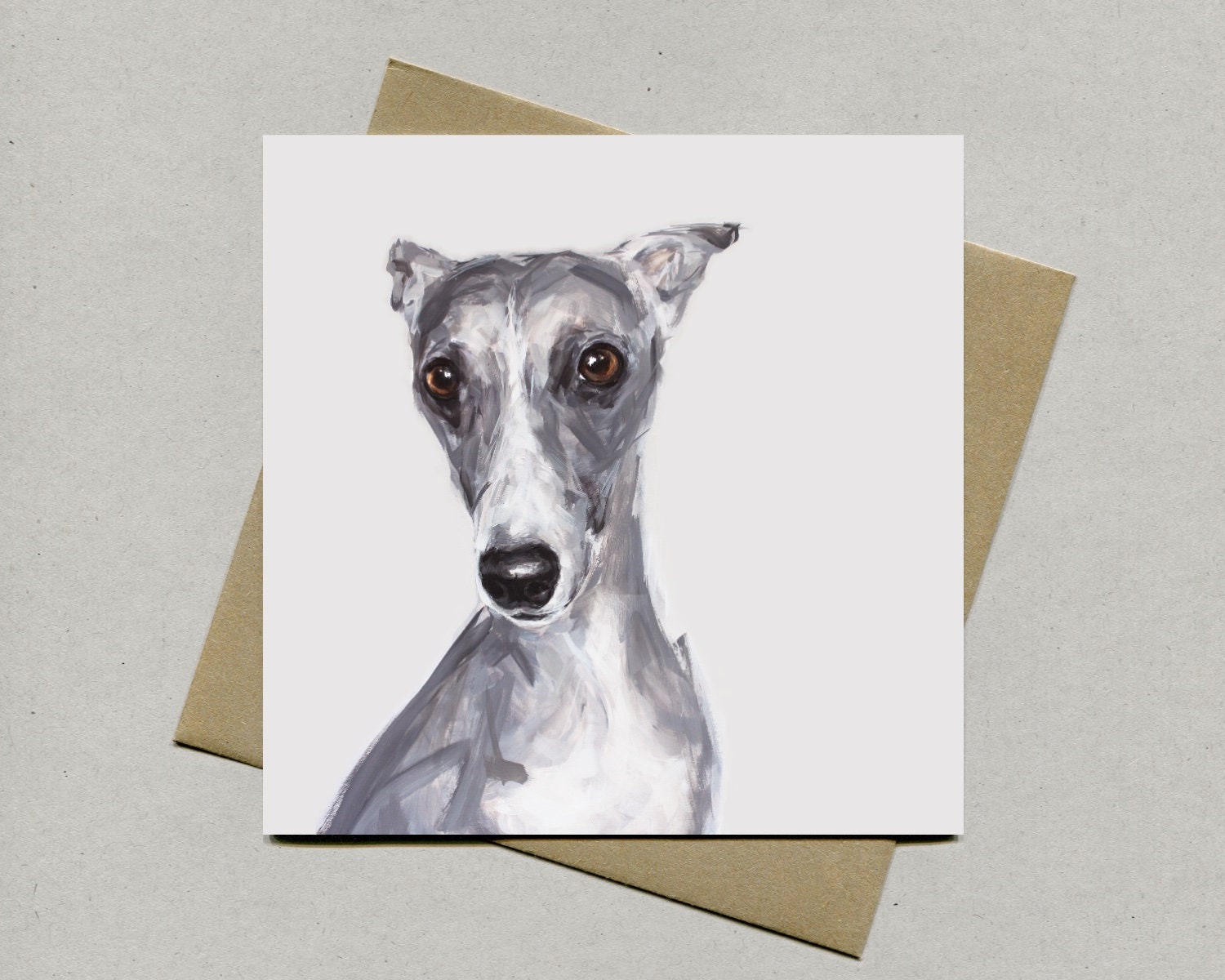 Whippet Card, Whippet Greetings Card - Whippet Gift, Whippet Lover ...