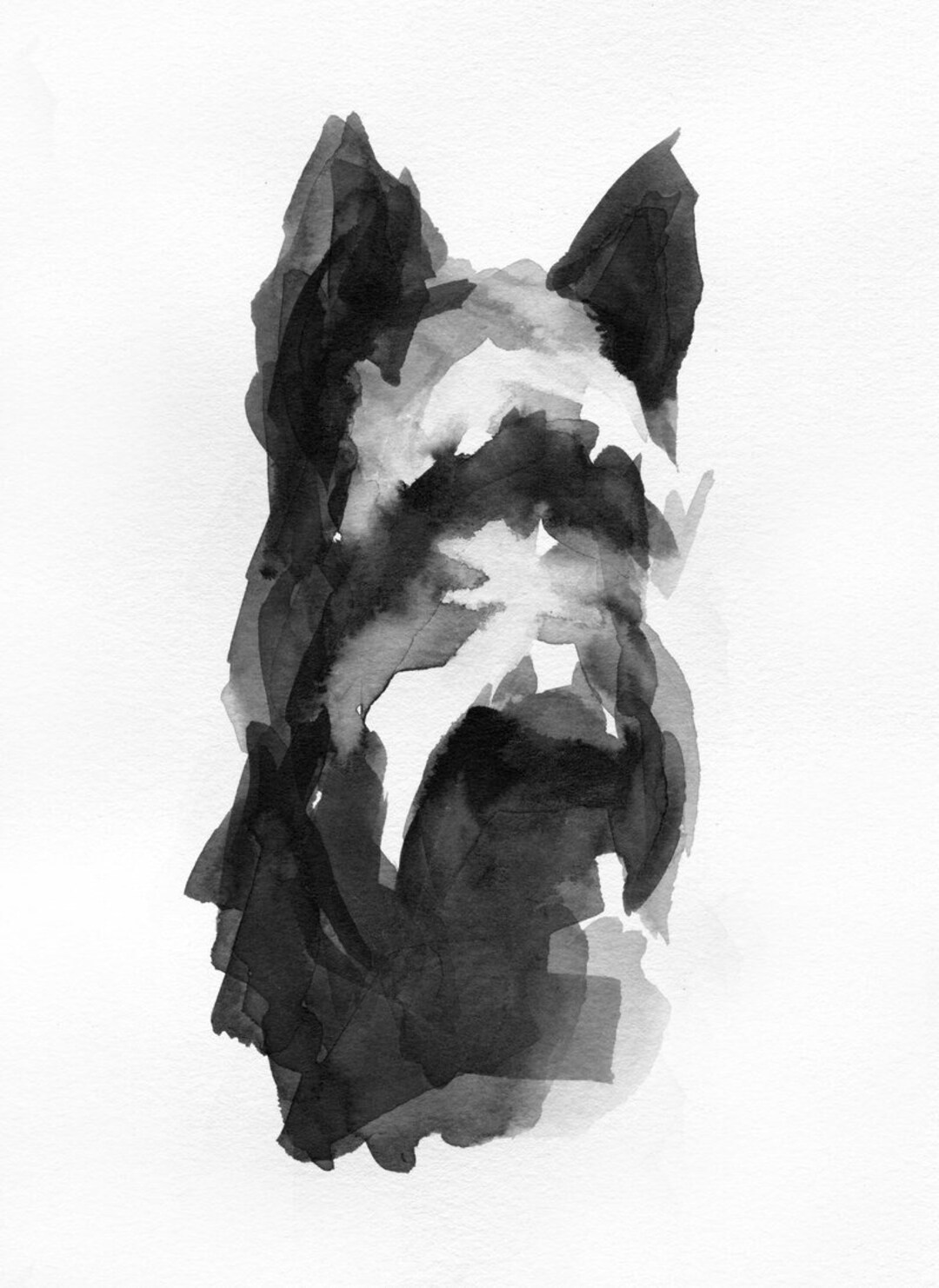 Scottie Drawing, Scottish Terrier Ink Wash Sketch, Scottie Art, Scottie ...