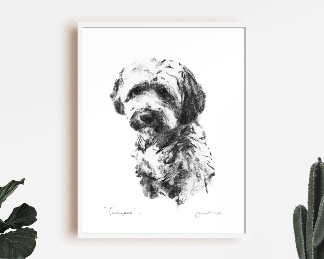 Dog Drawing Print, Cockapoo Portrait - Fine Art Dog Print - Cockapoo ...