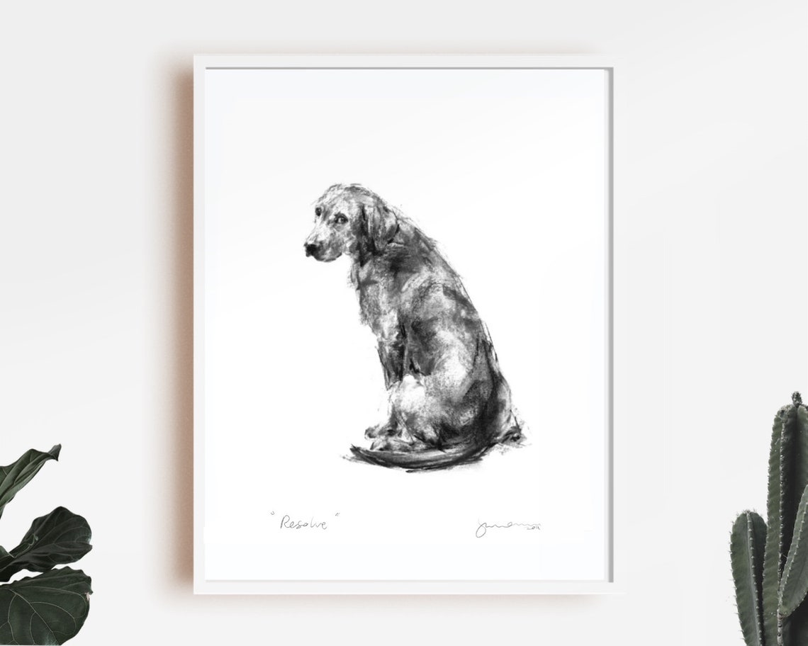 Dog Drawing Print Labrador Dog Drawing Fine Art Dog Print | Etsy