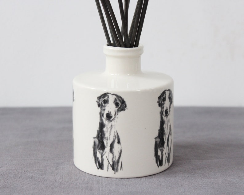 Whippet "gentle" Dog Reed Diffuser, Ceramic Diffuser, Essential Oil ...