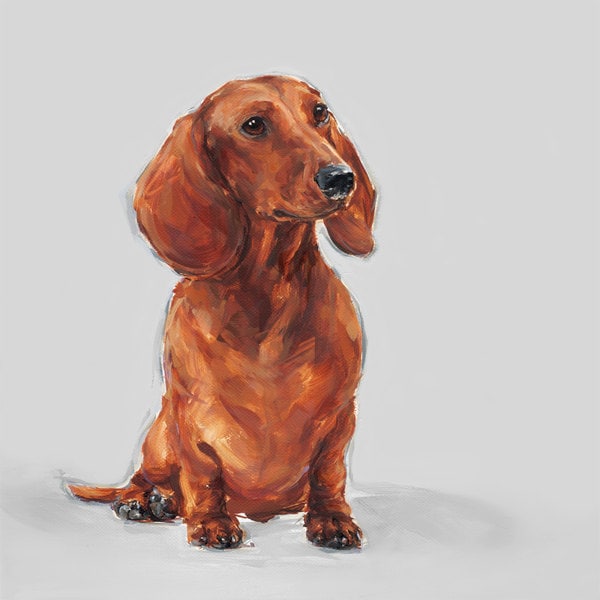 Tan Dachshund Dog Art Print Unframed Ltd. Ed Print - Etsy UK