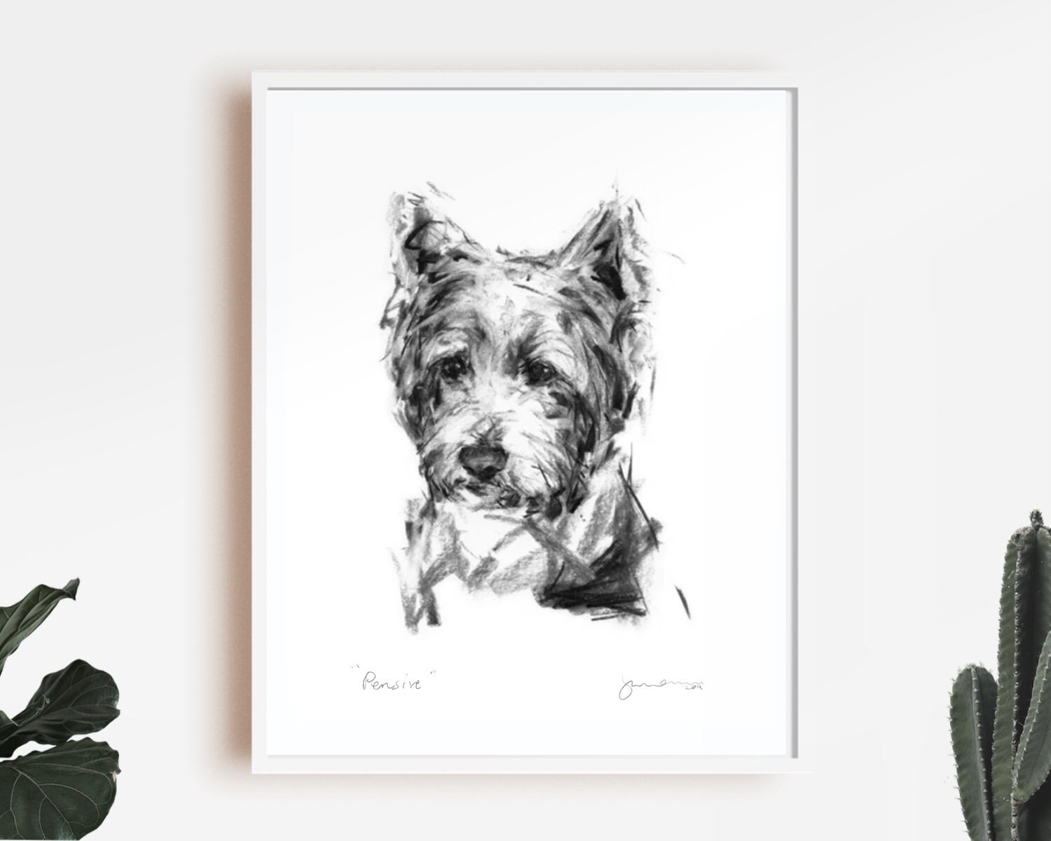 Dog Drawing Print Westie Portrait Fine Art Dog Print - Etsy