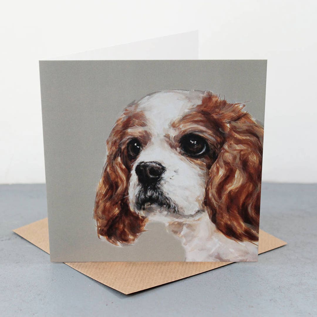 Cavalier King Charles Spaniel Fine Art Card, Dog Gift Card, CKC Spaniel ...