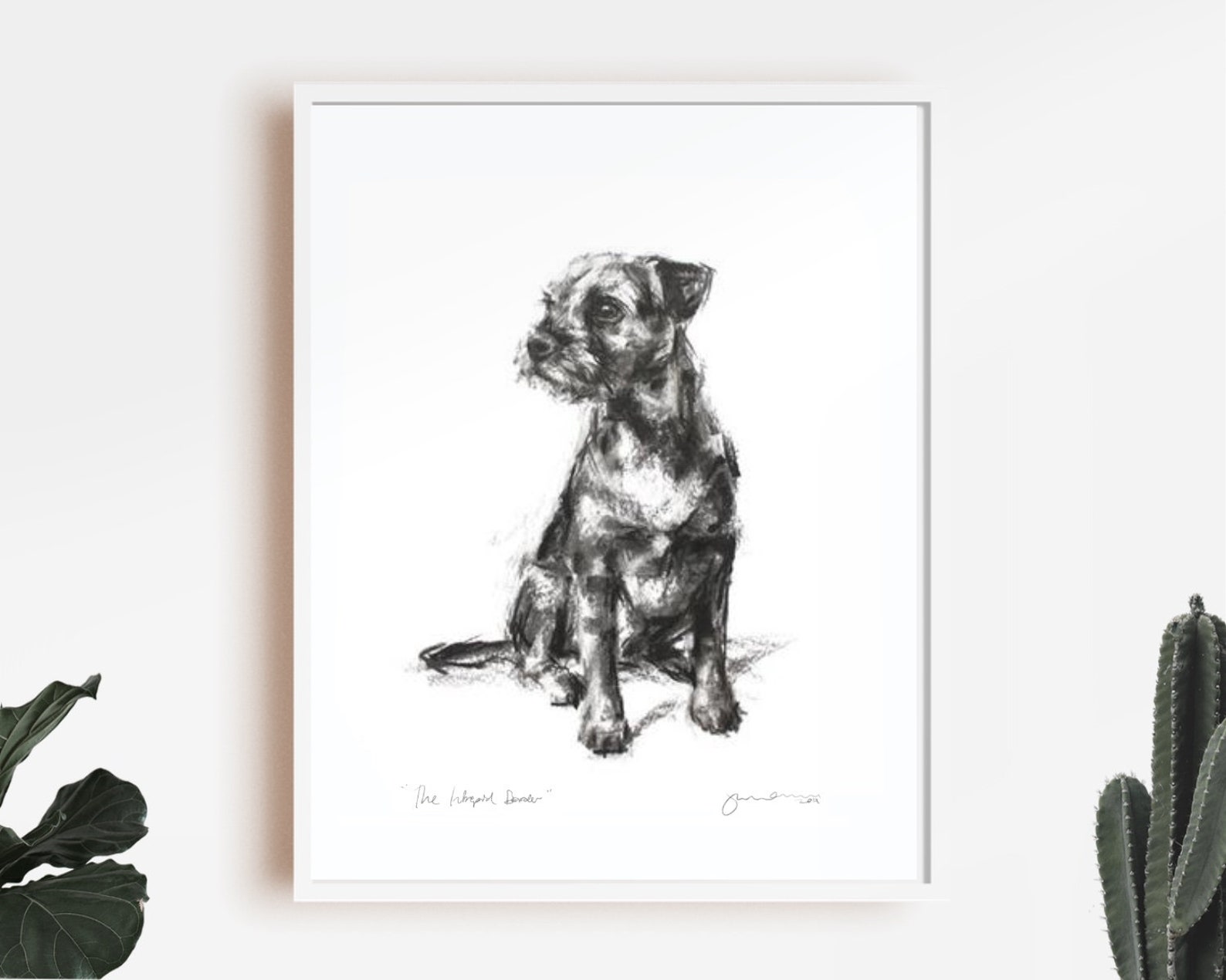 Dog Drawing Print Border Terrier Dog Art Print From a - Etsy