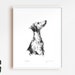 Dog Drawing Print, Lurcher listener Fine Art Dog Print Lurcher Gift ...