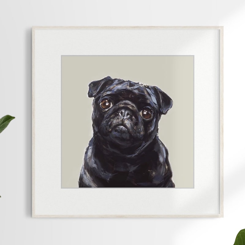 Black Pug Art - Etsy