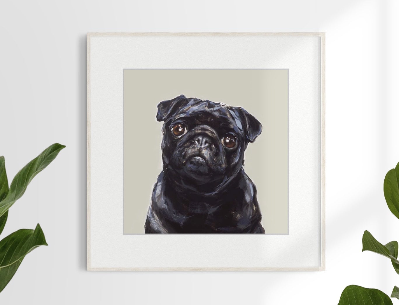 Black Pug Art print signed Ltd. Ed art print Pug gift | Etsy