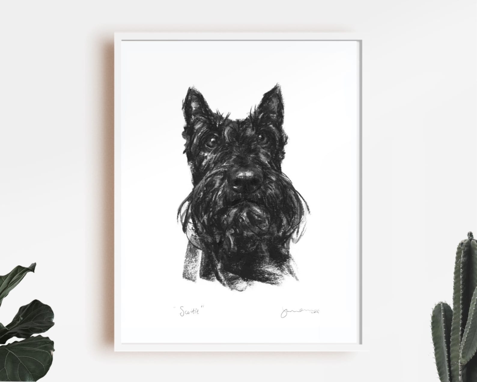 Dog Drawing Print Scottie Dog Drawing Fine Art Dog Print - Etsy