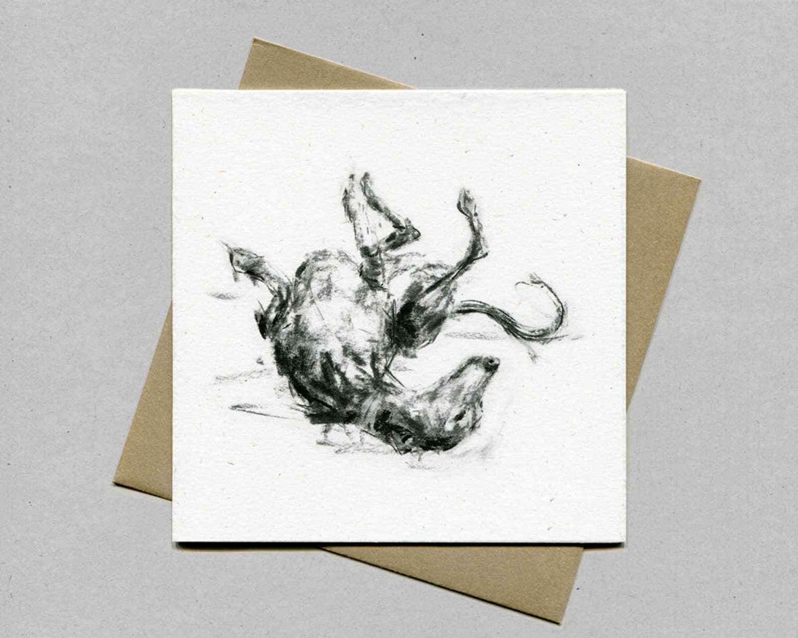 Whippet Rolling, Roach Pose, Whippet Greetings Card - Whippet Gift ...