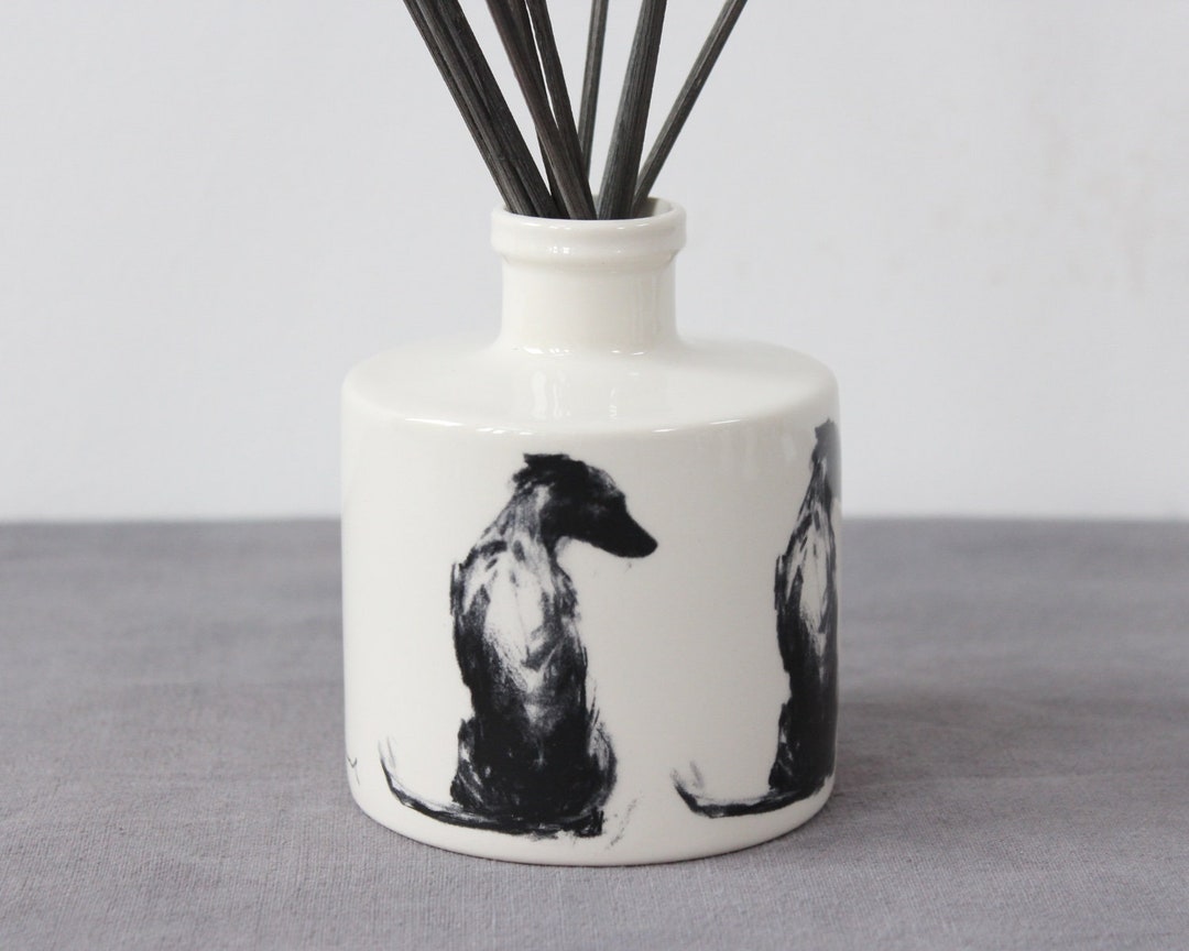 Whippet "serene" Dog Reed Diffuser, Ceramic Diffuser, Essential Oil ...