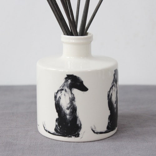Whippet serene Dog Reed Diffuser Ceramic - Etsy